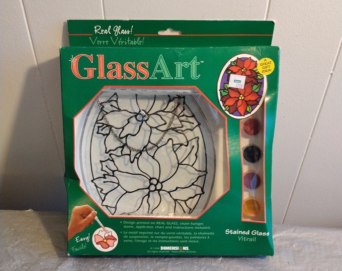 1990s Dimensions Glass Art Kit, Flower Stained Glass Craft Kit - Etsy
