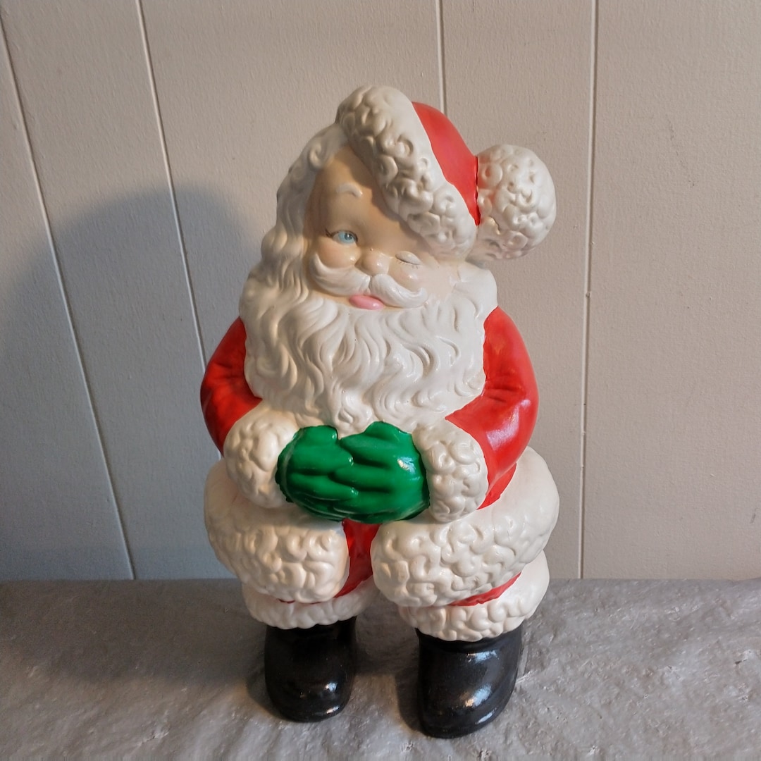 Vintage Atlantic Mold Winking Santa Statue Figure - Etsy