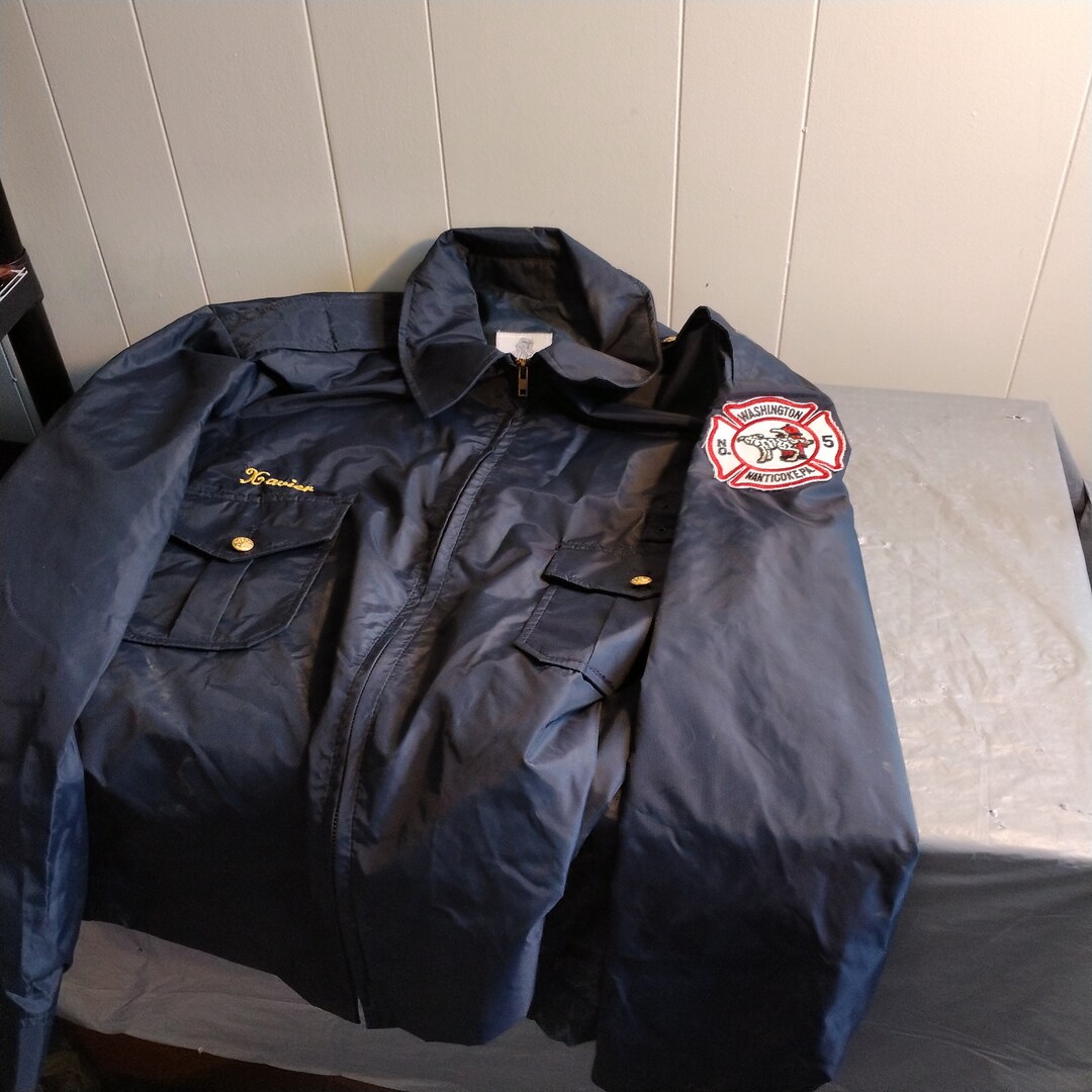 60s 70s Vintage Horace Small Firefighter Nylon Jacket XXLL Firemans Jacket, Washington NO 5 ...
