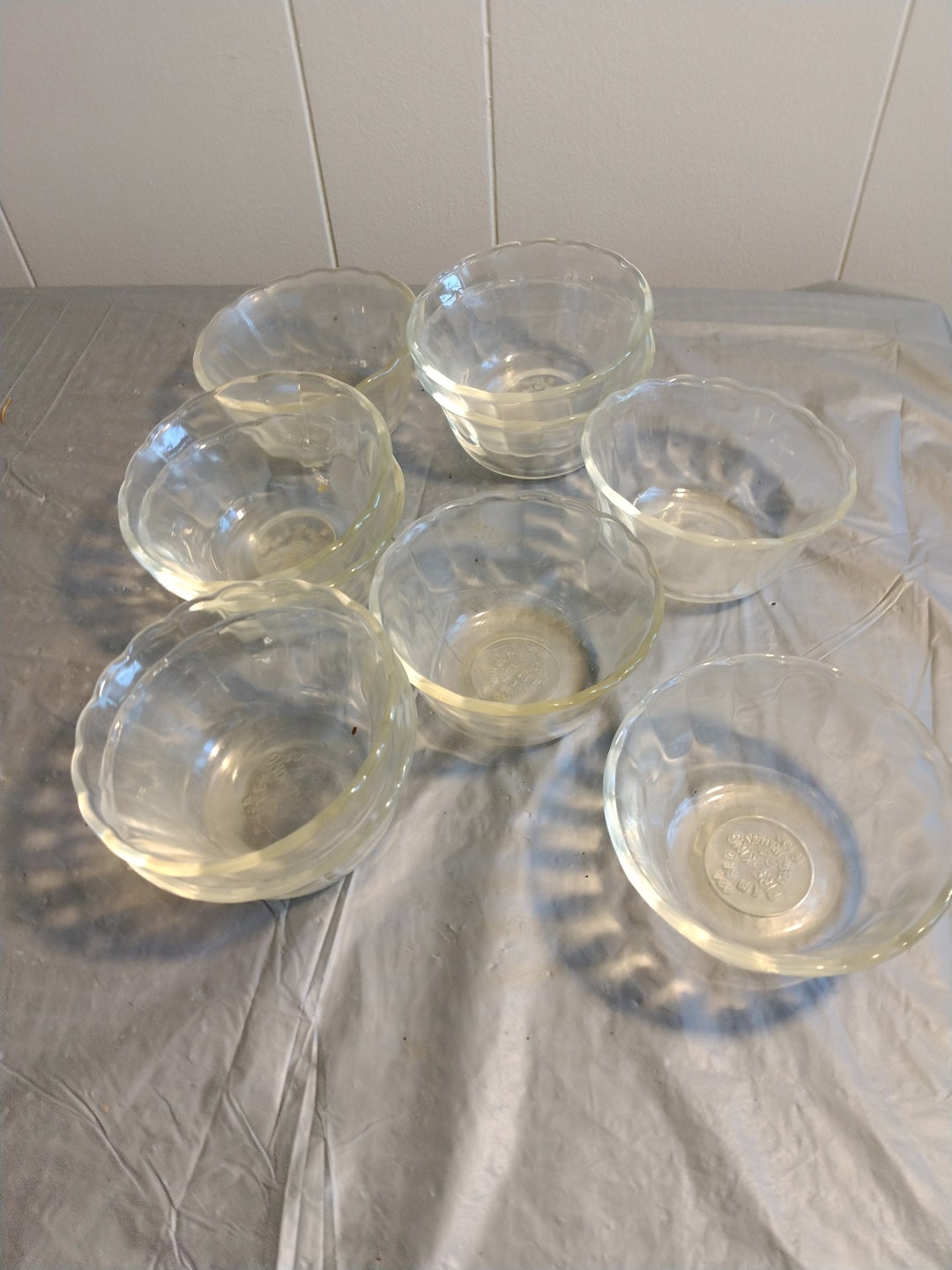 11 Fire King Custard Bowls, 6 Oz Clear Glass Bowls - Etsy