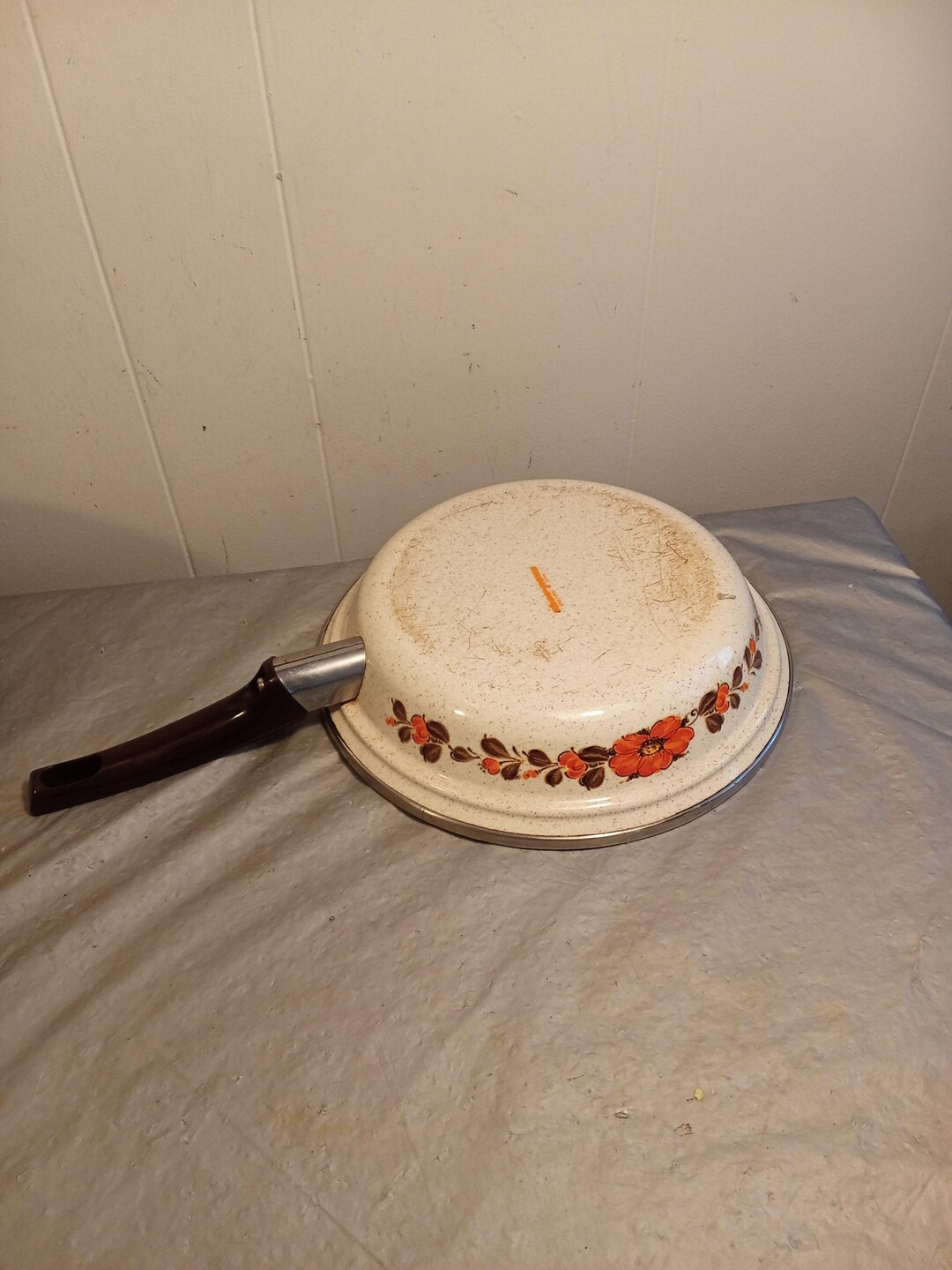 Vintage Sanko Ware Show Pans Orange Floral Enamel Frying Pan - Etsy