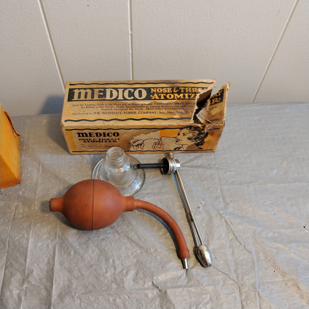 Vintage Interstate Rubber Co Medico Nose & Throat Atomizer, Nedi Pot ...