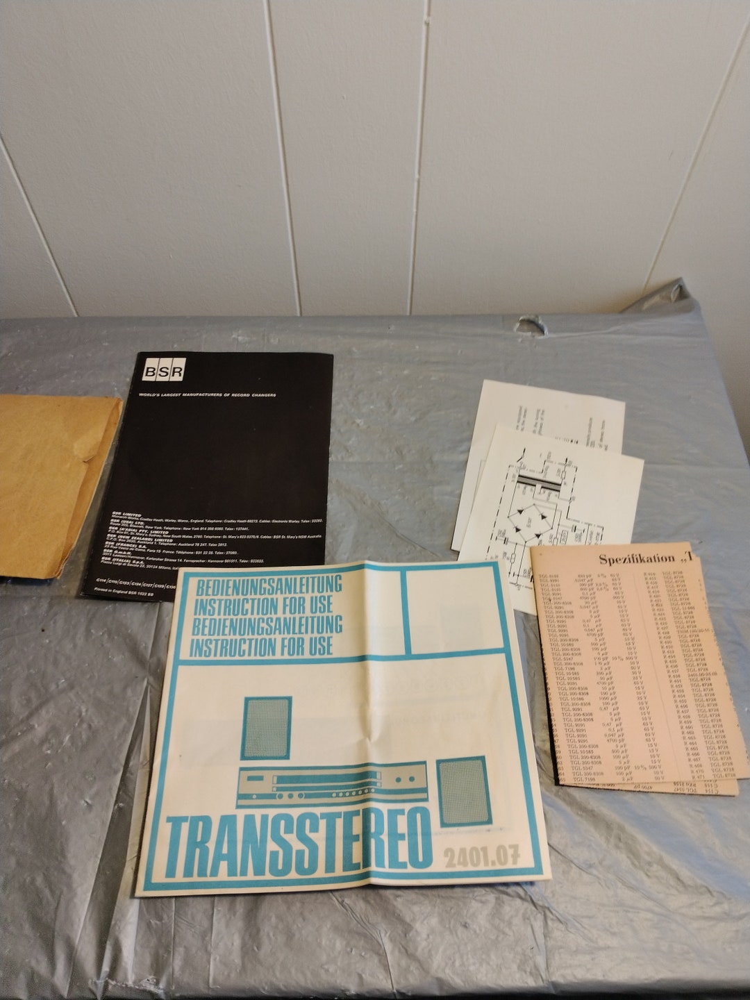 Vintage BSR Record Player & Transstereo 2401.07 Manual - Etsy