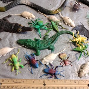 1980s 90s Lot Vintage Toys Dinosaur Bat Rubber Snake Spider Alligator ...
