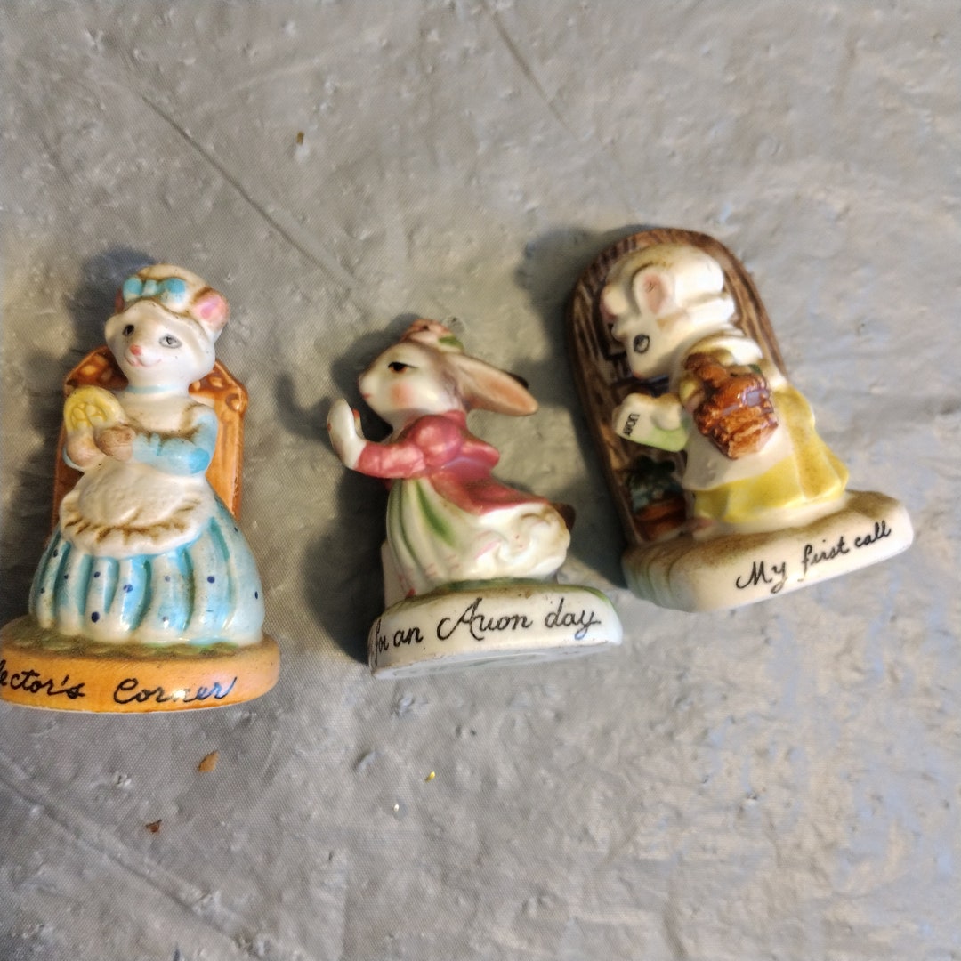 3pc Vintage Avon Japan Rabbit Figurines, Avon Mini Bunny Figurines - Etsy