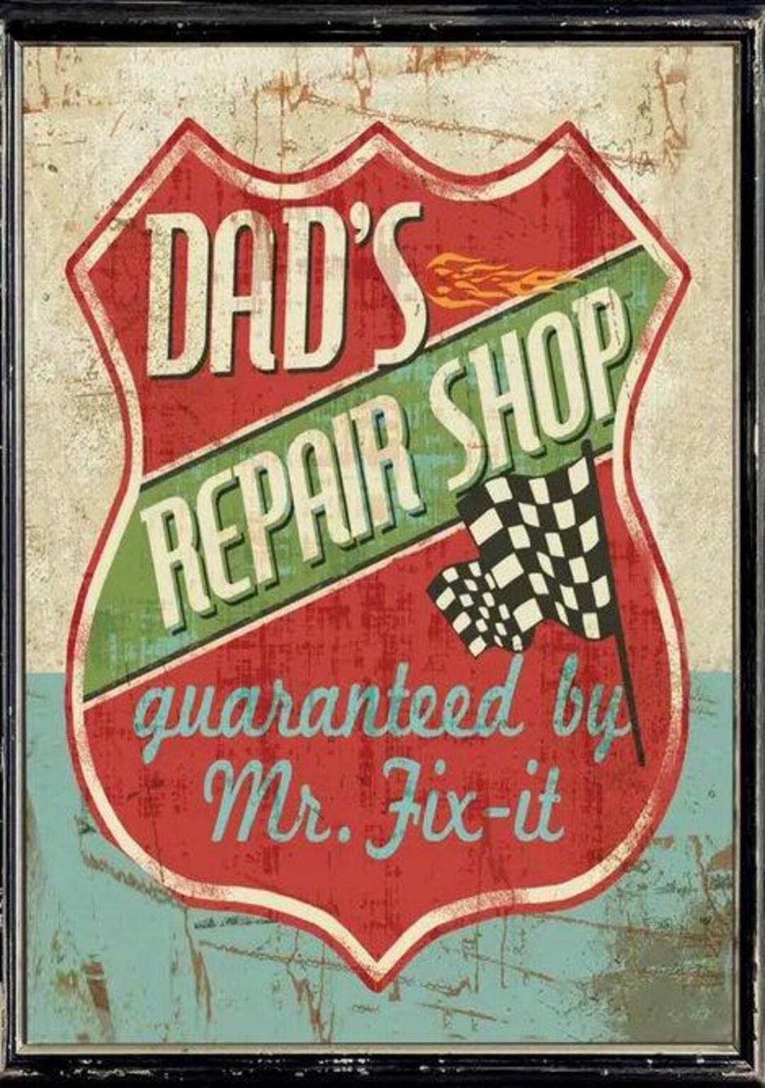 Vintage Design - Metal Sign - Dads Repair Shop - Mr. Fix It Aluminum ...