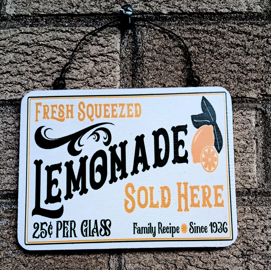 Vintage Lemonade Wooden Sign – A Fresh Tradition Since 1936 Family ...