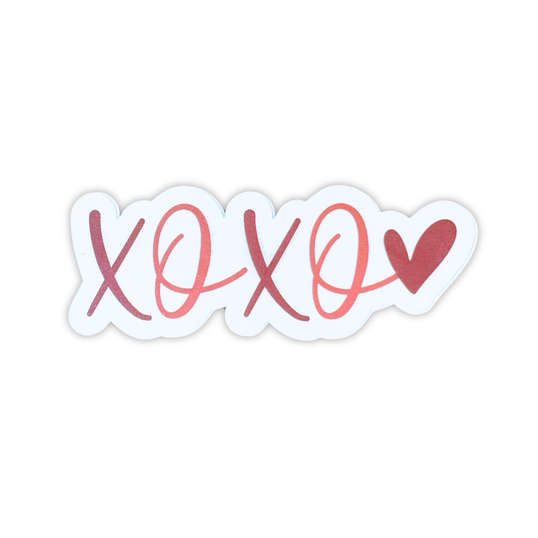 Hugs Kisses Romantic Heart Vinyl Sticker Waterproof Die Cut Decal XOXO ...