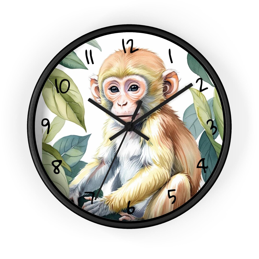 Cute Monkey Wall Clock - Etsy