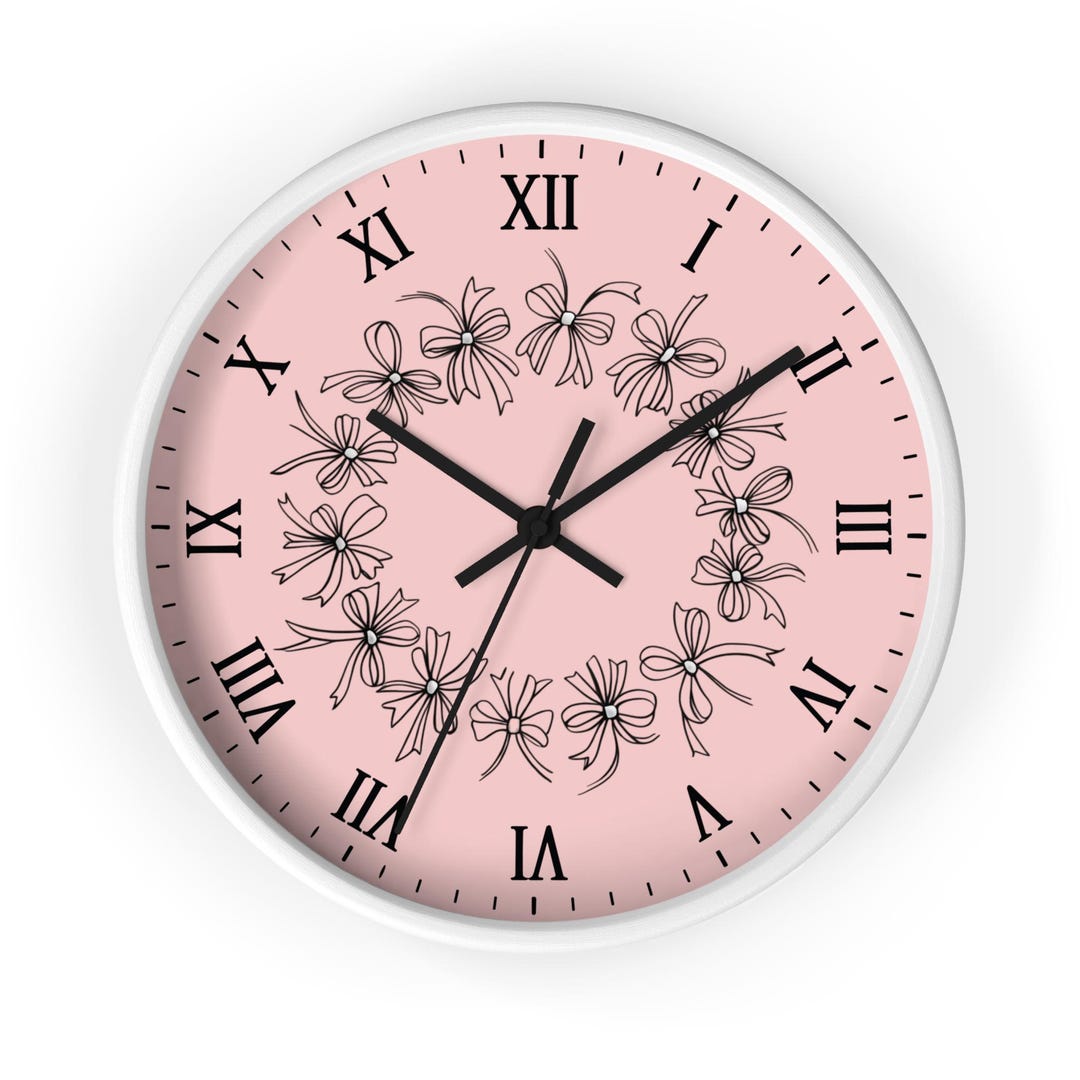 Ribbons and Bows Clock Wall Clock - Etsy