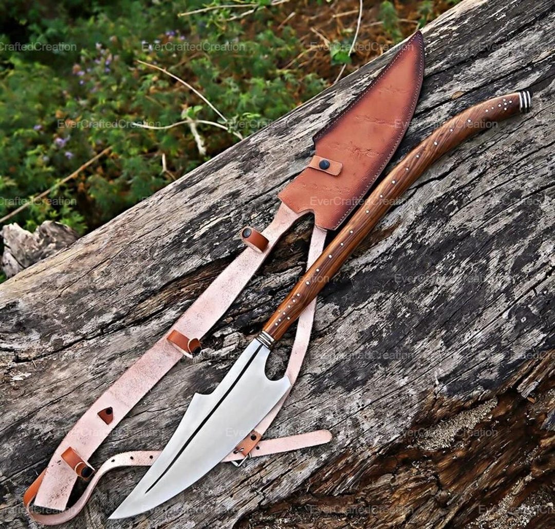 Hand-forged Viking Spear | High Carbon Steel, Leather Sheath - Etsy
