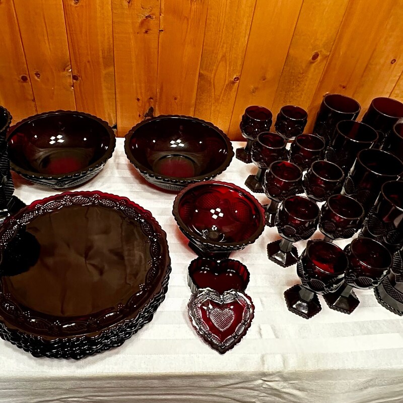 Red Glassware - Etsy
