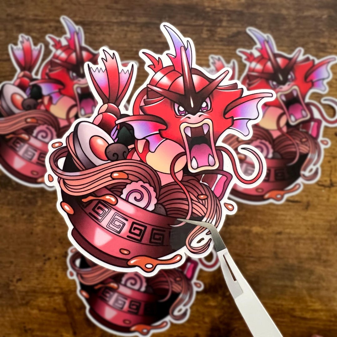 Shiny Gyarados Ramen | Vinyl Sticker - Etsy