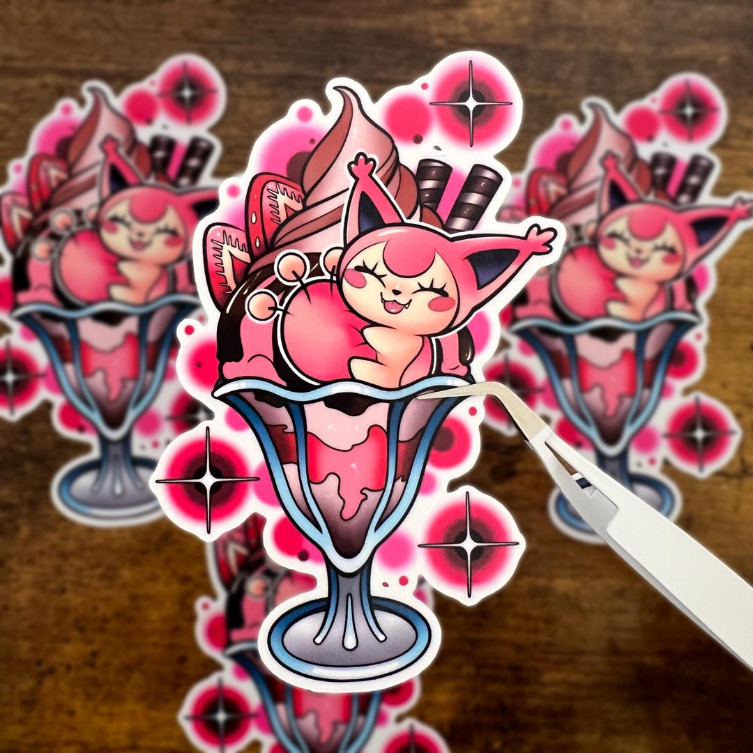 Skitty Sundae | Vinyl Sticker - Etsy