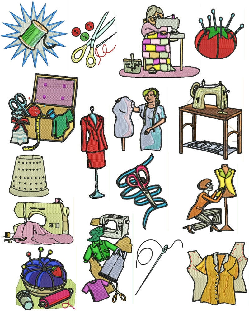 Sewing Embroidery Designs Machine Embroidery 16 Designs - Etsy