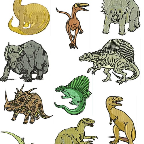 Dinosaur Embroidery Designs Dino Embroidery Design Machine - Etsy