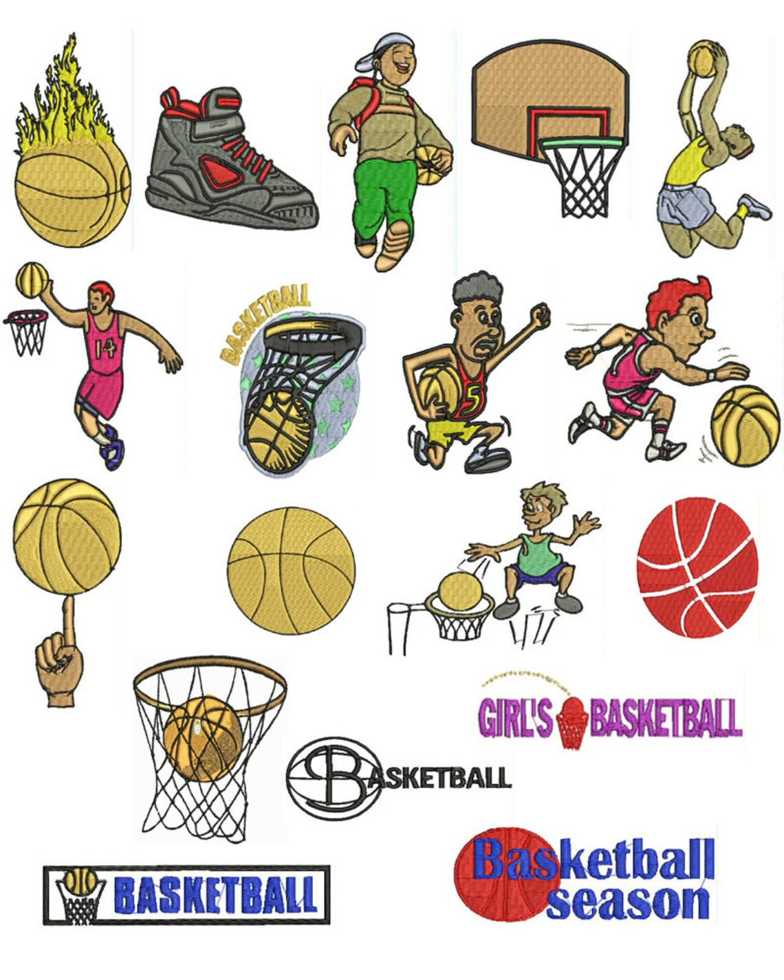 Basketball Embroidery Designs Machine Embroidery 18 Designs - Etsy