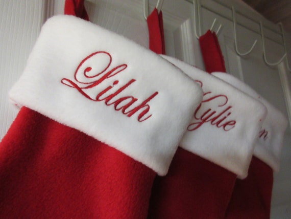 Personalized Christmas Stocking Red Stocking With Name - Etsy