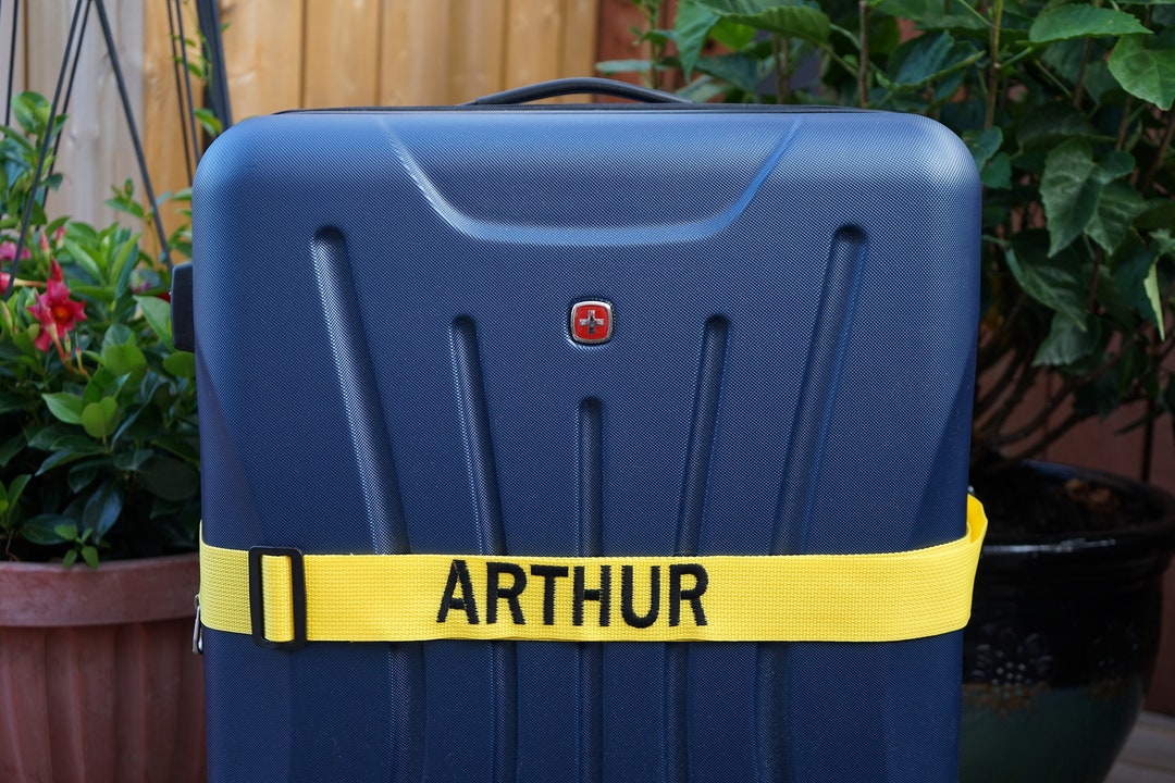 Personalized Embroidered Luggage Strap: Custom Travel Belt, ID Strap - Etsy