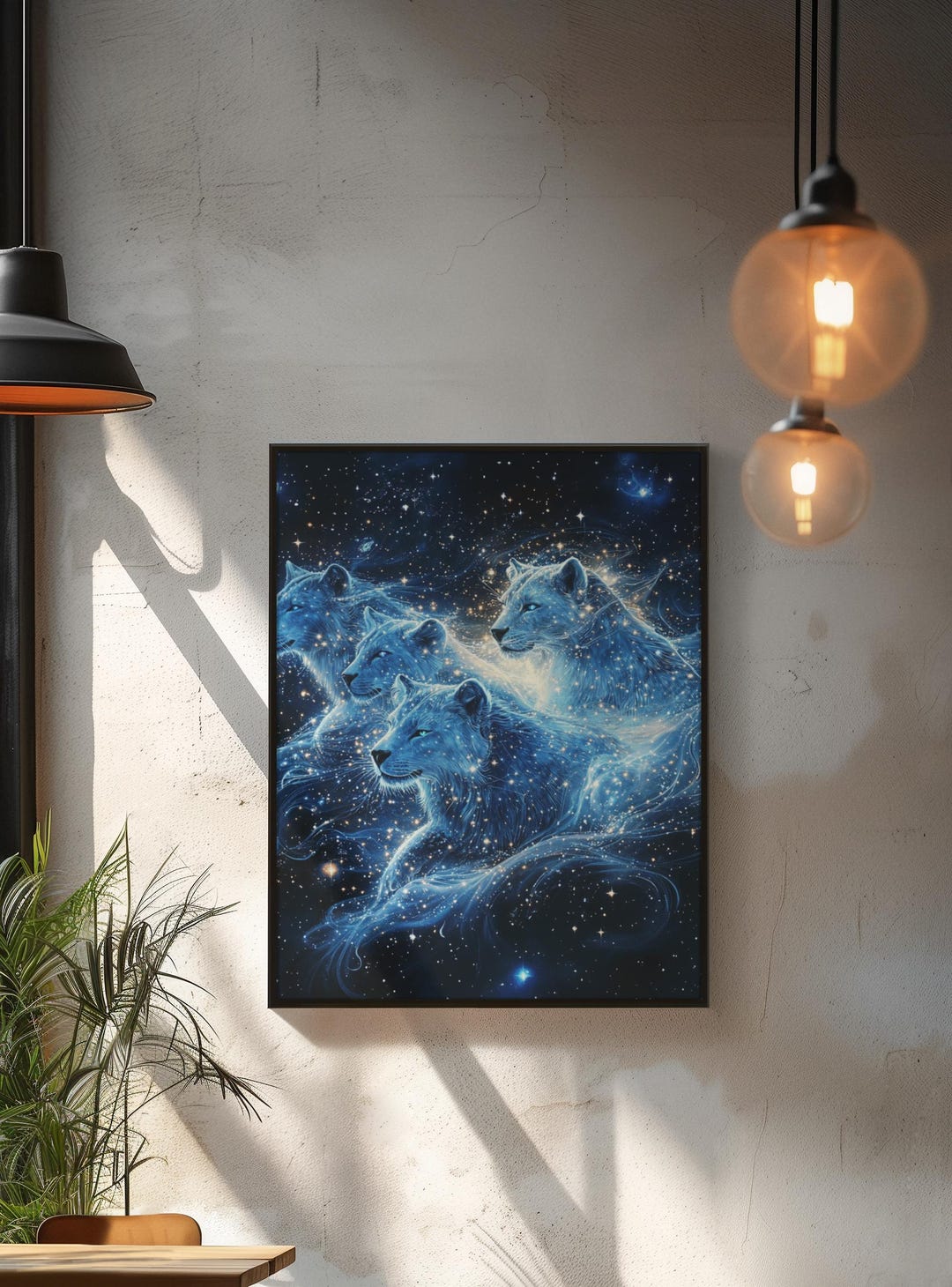 Celestial Wolf Spirit Wall Art Astral Animal Guardians Digital Print ...