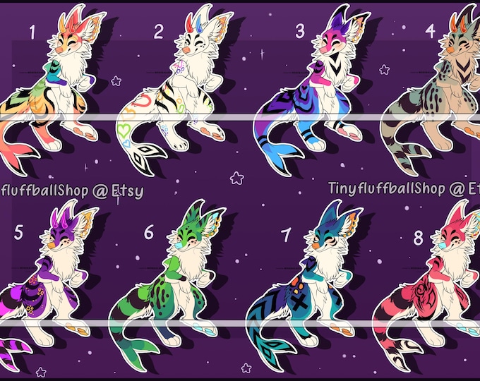 Manokit Fursona Anthro Chibi Character Design Furry Adopt Adoptable Oc Reference Batch Bundle ...