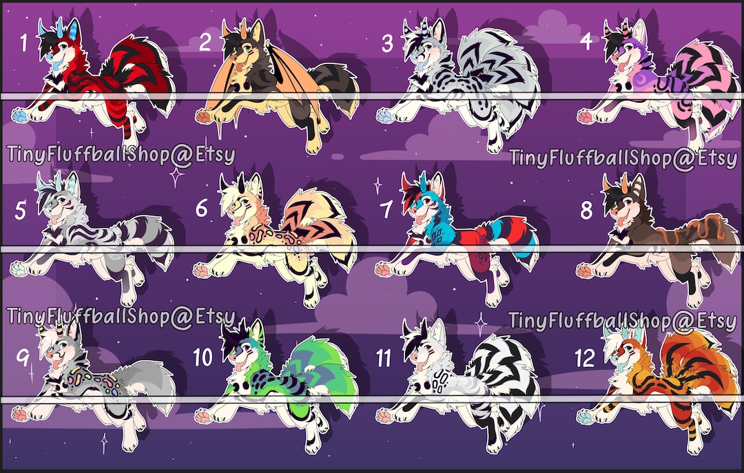 Cute Feral Wolf Demon Cheap Furry Fursona Adoptable Oc Bundle Batch Dog ...