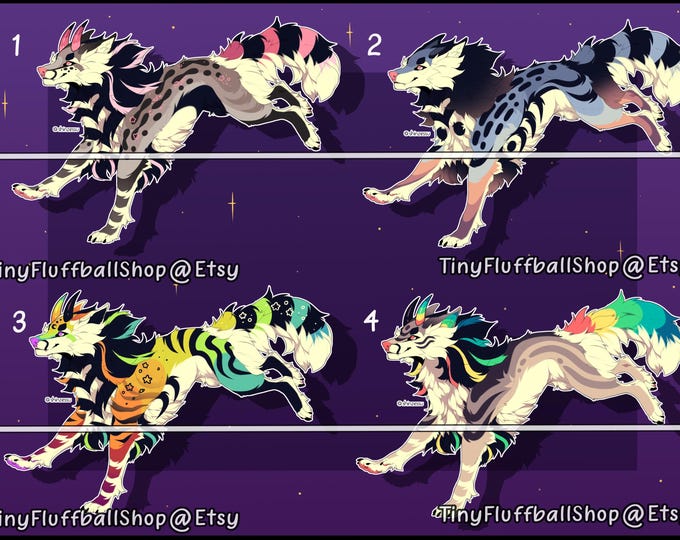 Cute Feral Wolf Cheap Furry Fursona Adoptable Oc Bundle Batch Dog ...