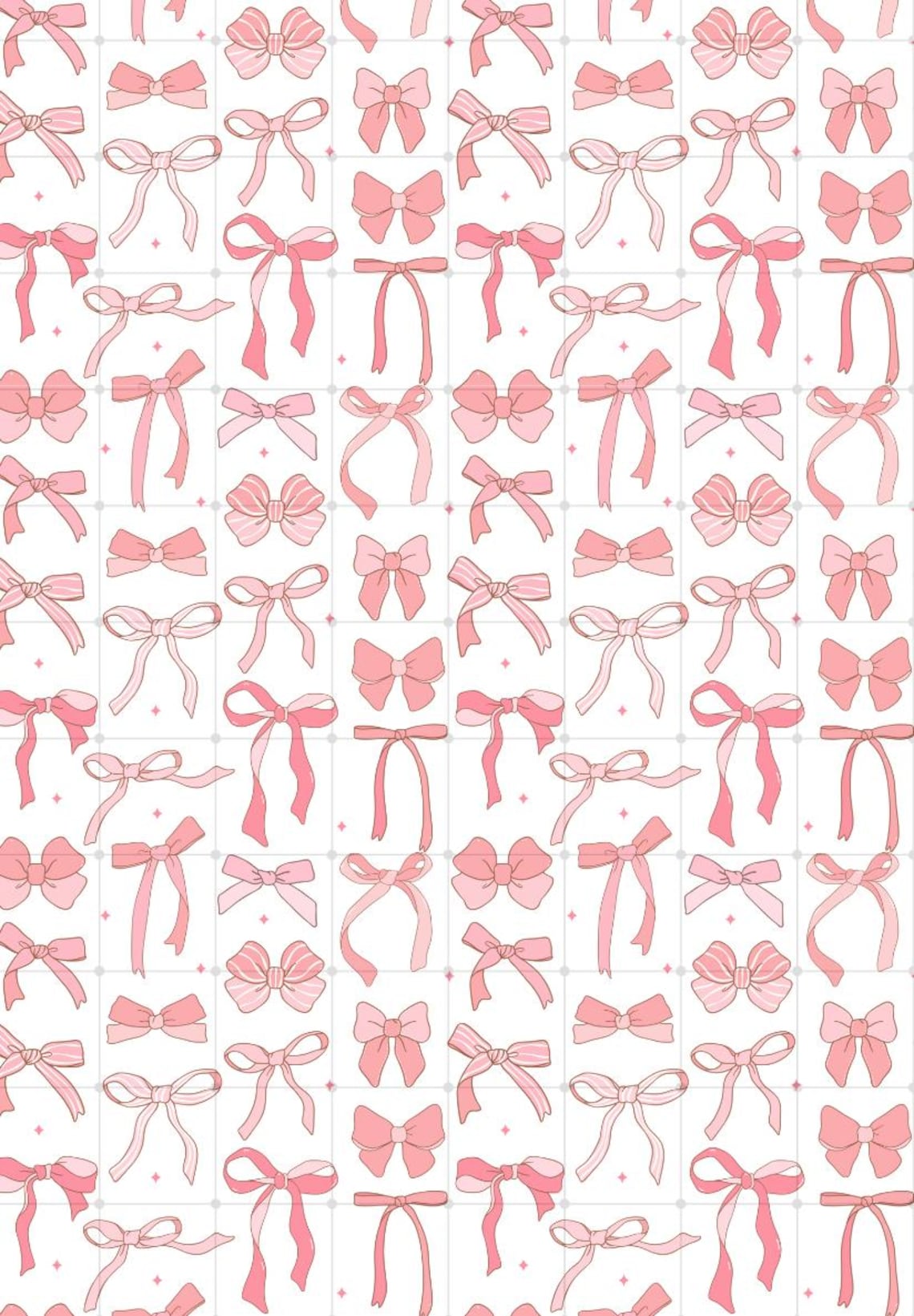 Preppy Pink Bow Digital Print - Etsy
