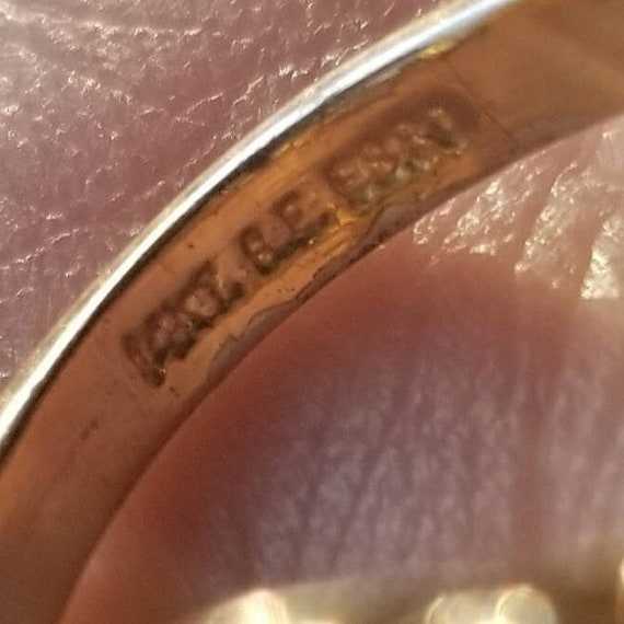 80s 14k gold electroplated gold sapphire ring faux - Gem