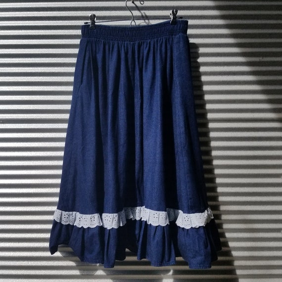 80s western denim skirt - Gem