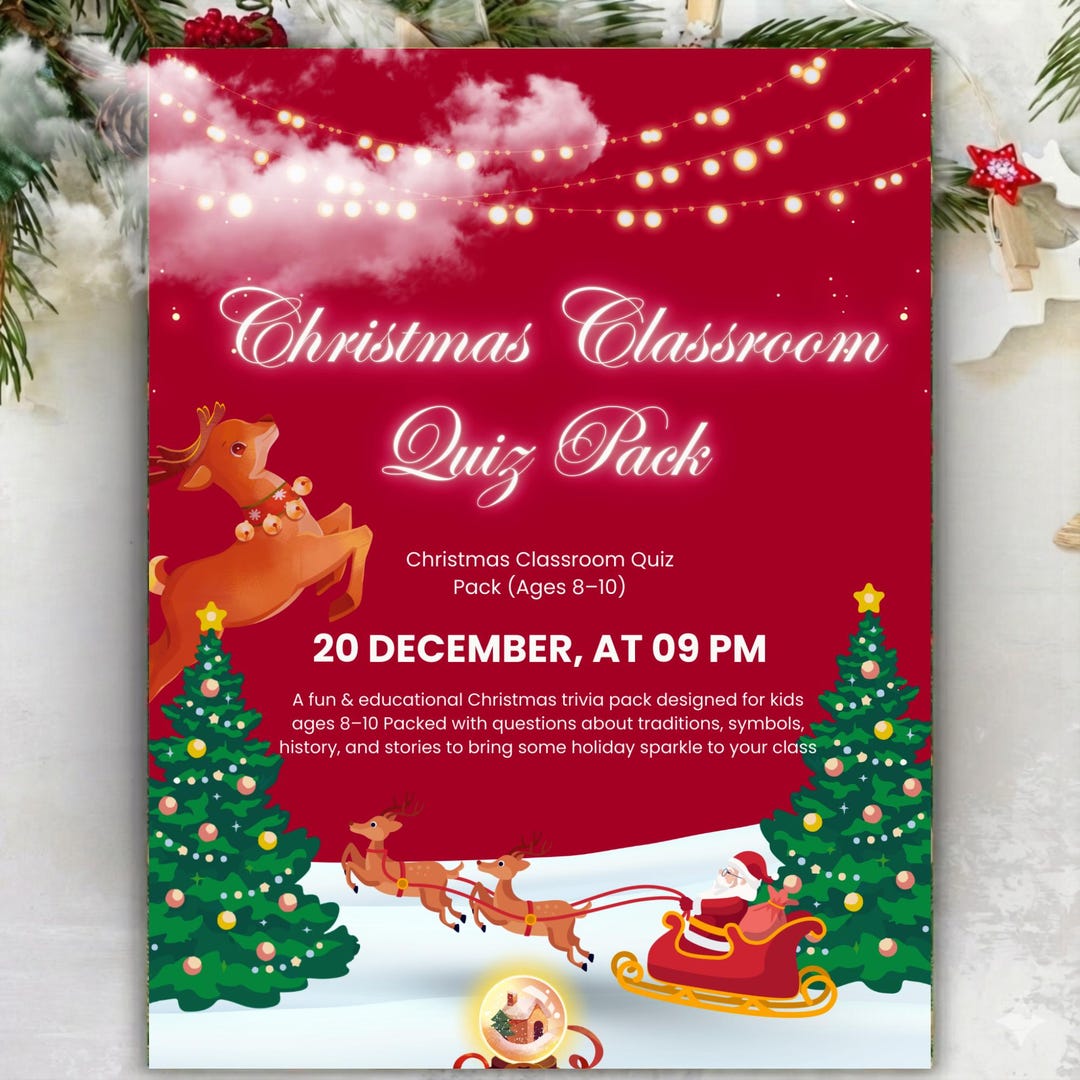 Kids' Christmas Quiz Printable Classroom Activity - Etsy