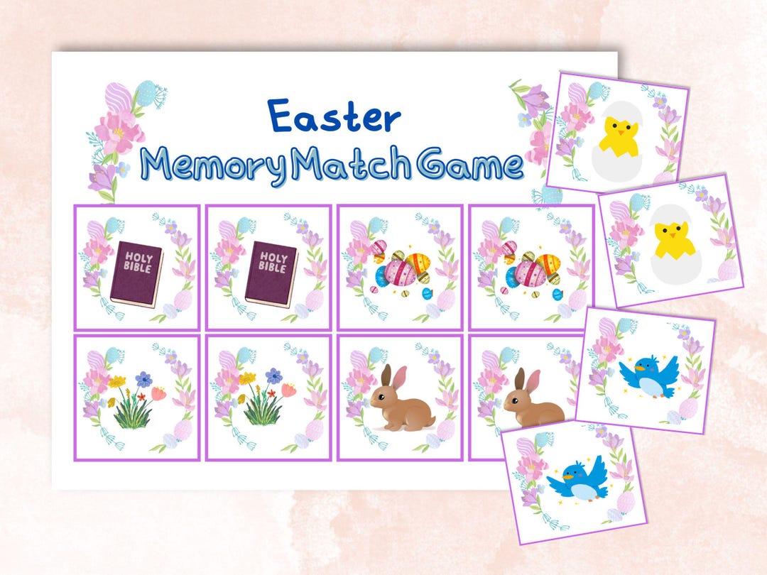 Easter Game, Memory Match Game, Last Minute Gift, Easter Fun Game - Etsy