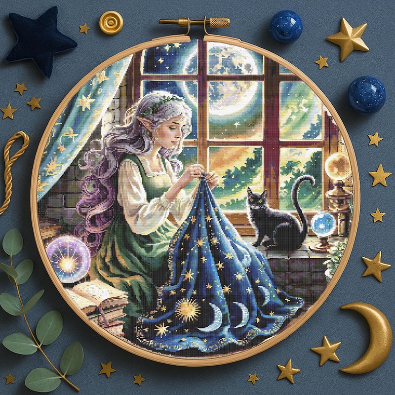 Dark Night Crossstitch - Etsy