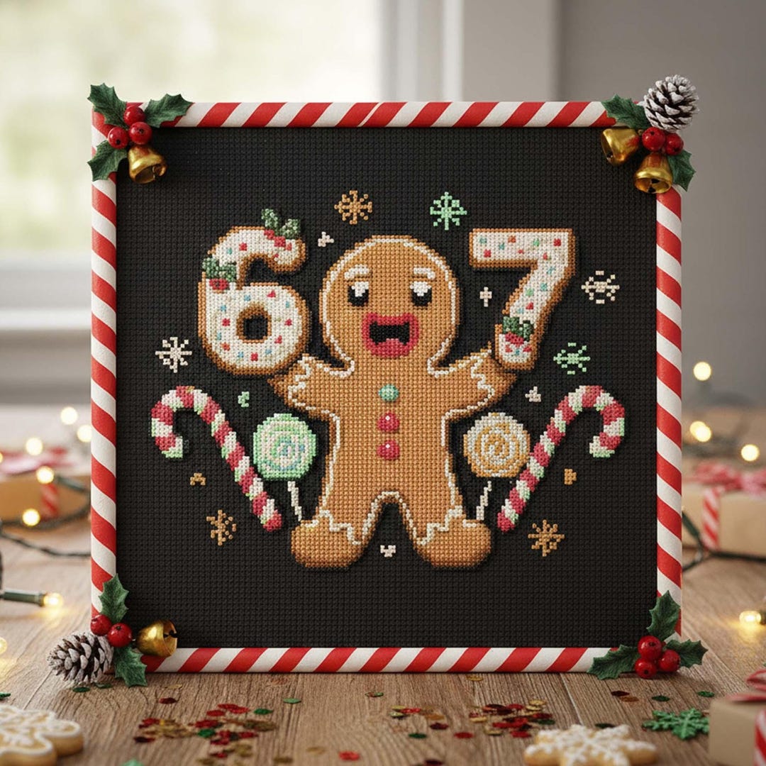 Gingerbread 67 Cross Stitch Pattern: Cute Cookie Embroidery PDF With ...
