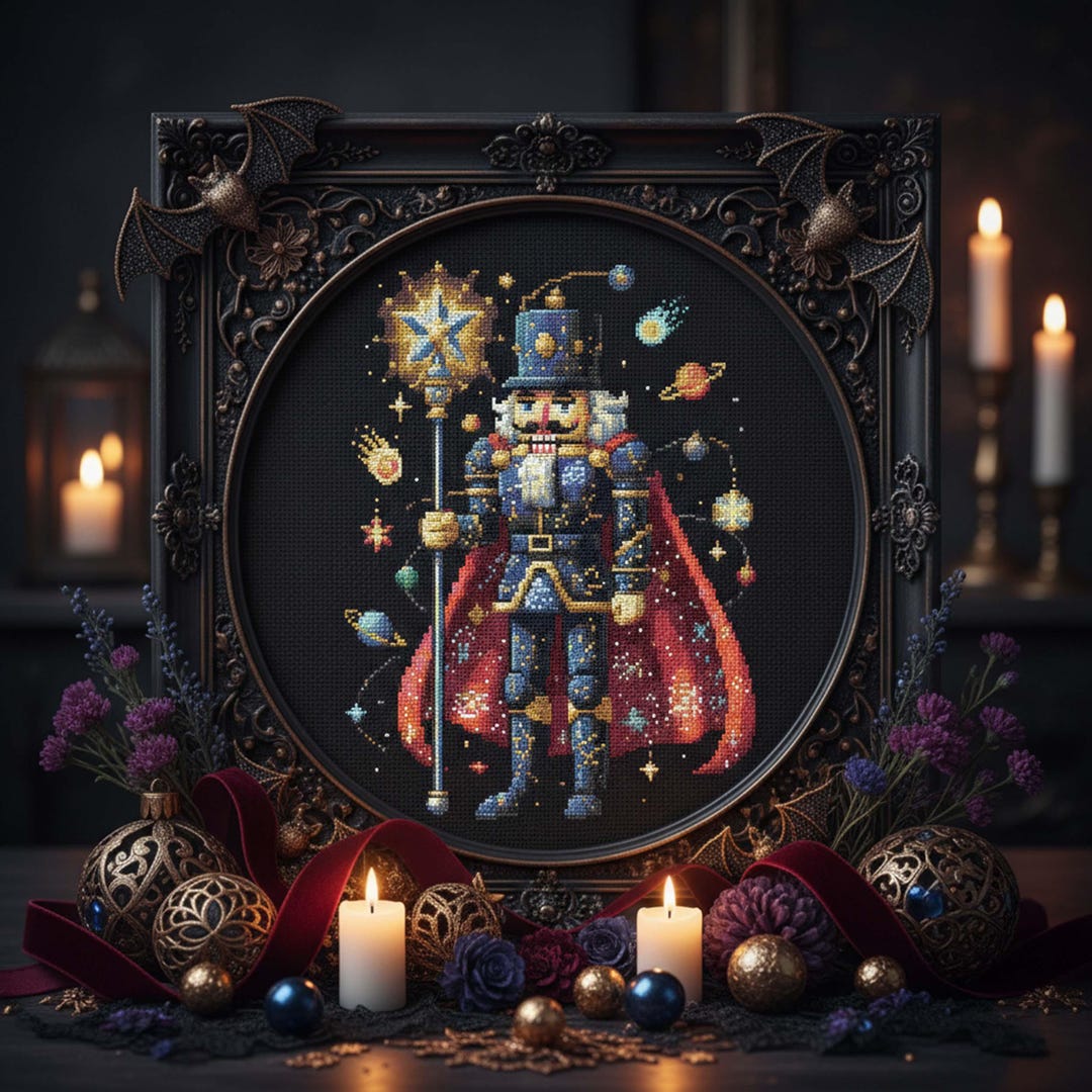 Galaxy Nutcracker Cross Stitch Pattern: Gothic Christmas Embroidery PDF ...