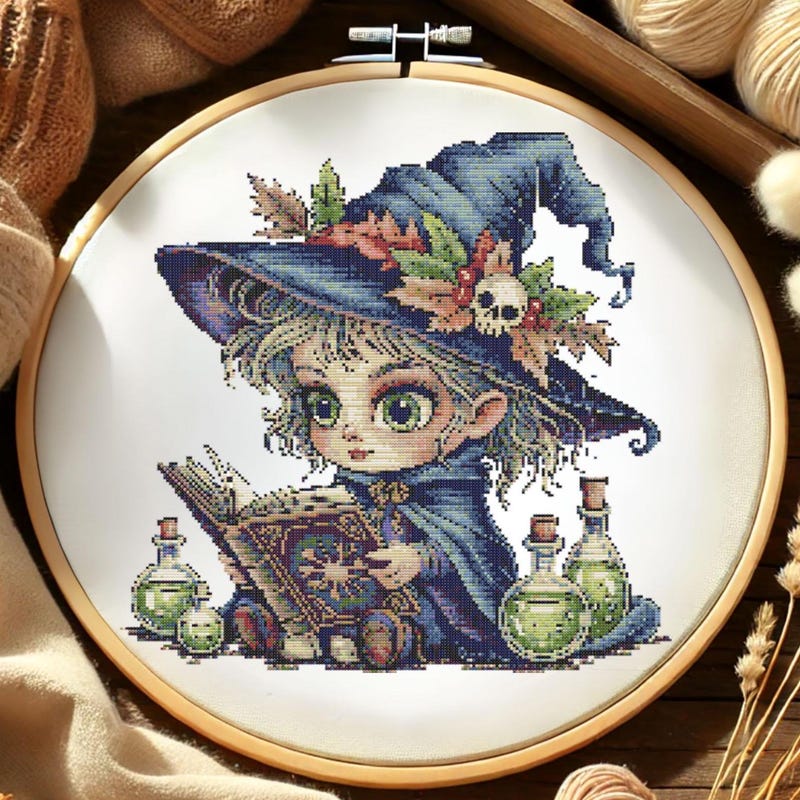 Witch Cross Stitch - Etsy UK