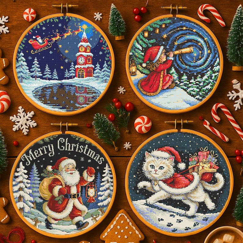 Christmas Mega Bundle 125+ Cross Stitch Pattern Access Lifetime Santa ...