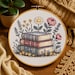 Floral Books Cross Stitch Pattern Botanical Book Stack Embroidery ...