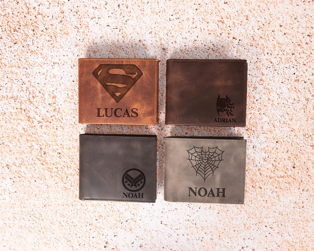Superhero Gift Men, Custom Bifold Wallet, Personalized Leather Wallet ...