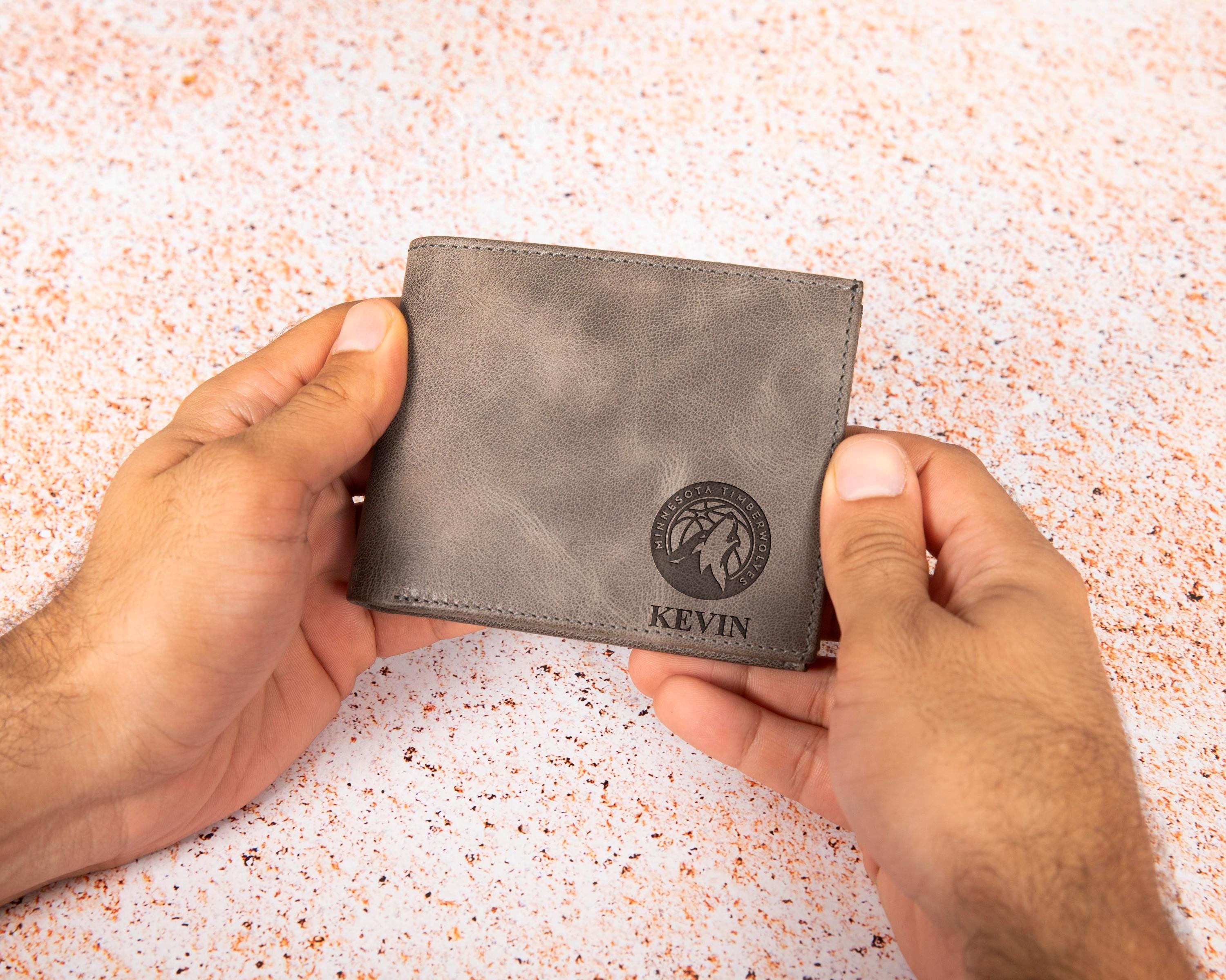 NBA Gift, Engraved Wallet for Men, Personalized Basketball Wallet ...