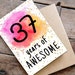 PRINTABLE 37th Birthday Card Print Card Printable Instant Download ...