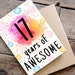 PRINTABLE 17th Birthday Card Birthday Card Printable Instant Download ...