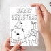 Coloring Christmas Cards Merry Christmas Card Printable | Etsy
