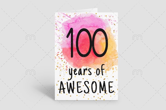 100th Birthday Card Printable
