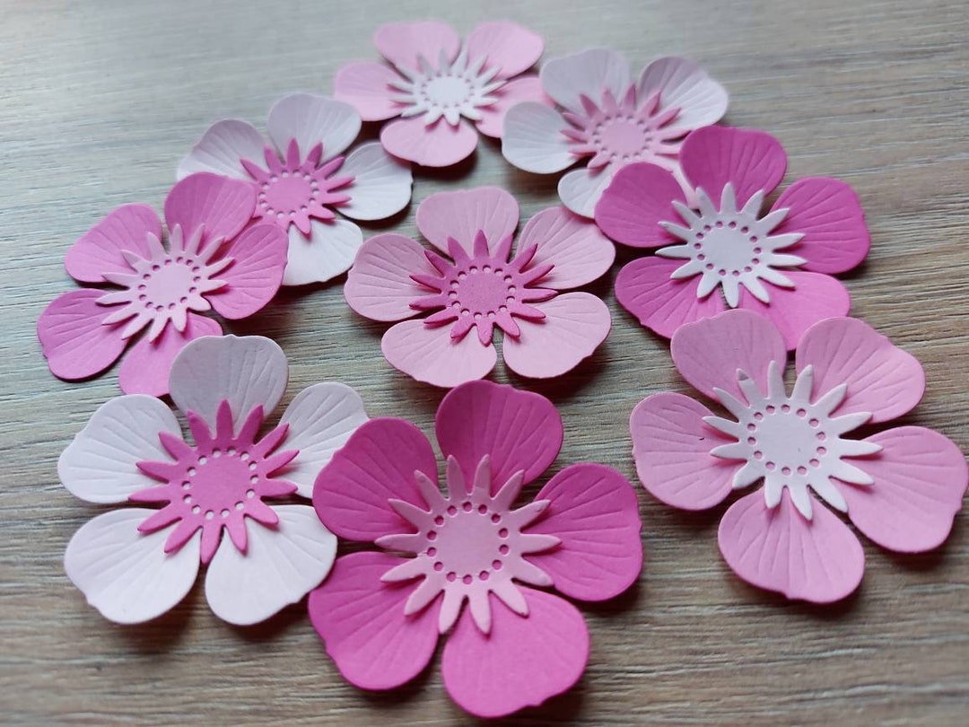Paper Flowers Paper Pink Flowers Paper Supplies Paper - Etsy