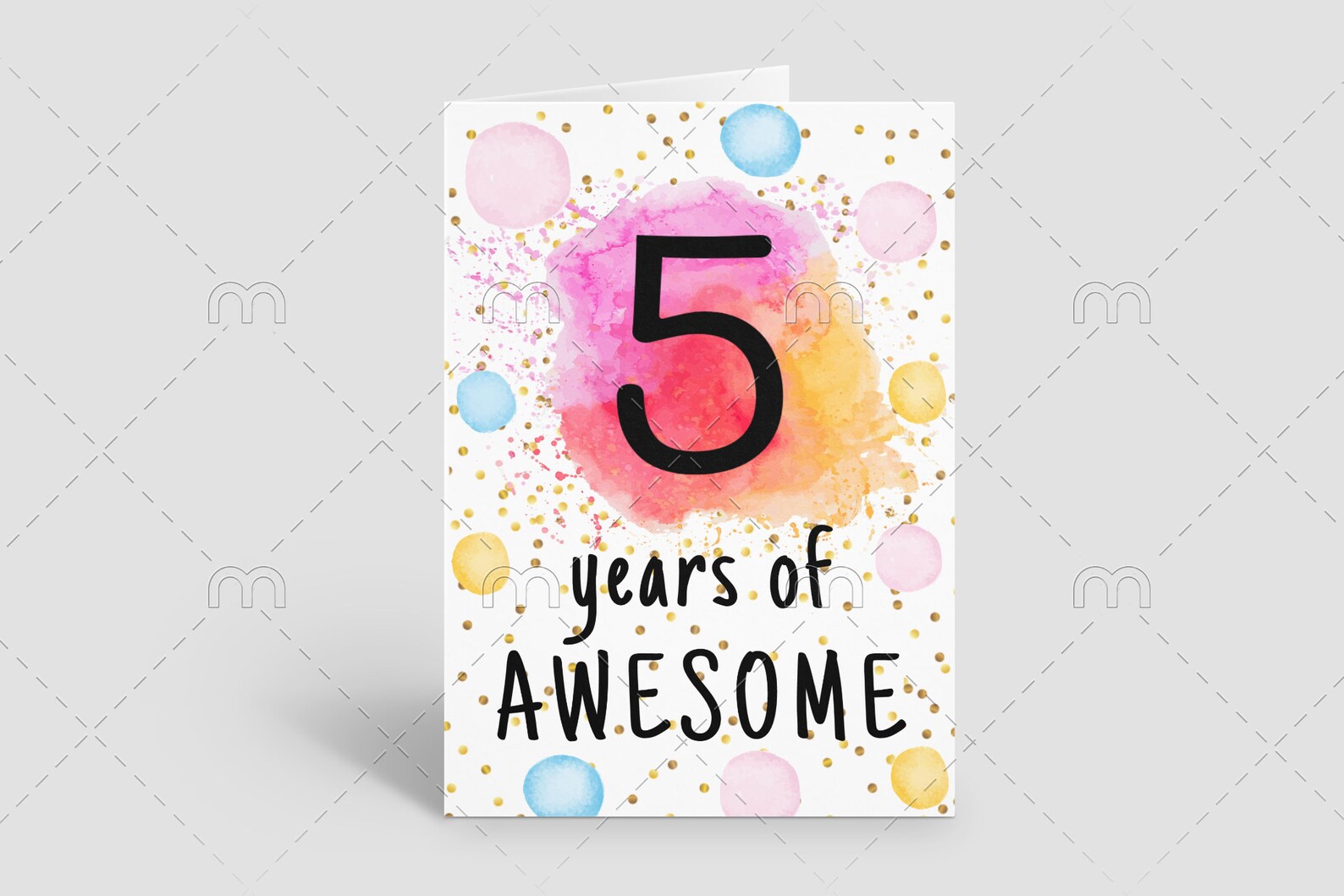 PRINTABLE 5th Birthday Card Printable Instant Download Birthday Card 5 ...