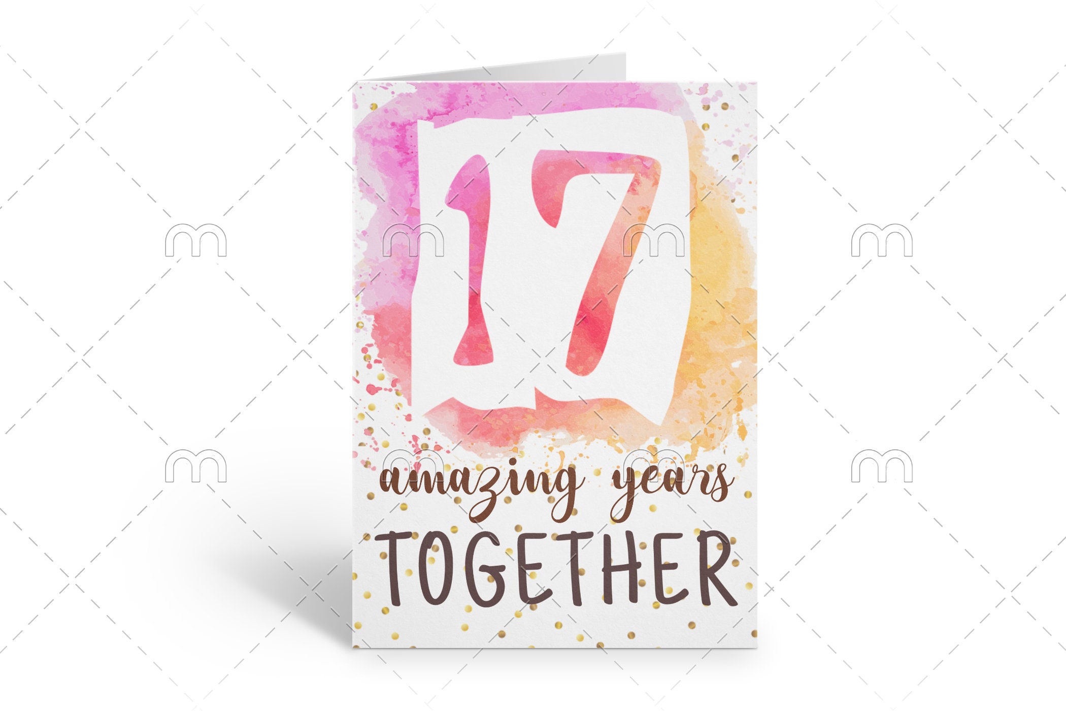 Printable 17th Anniversary Card 17 amazing years together | Etsy