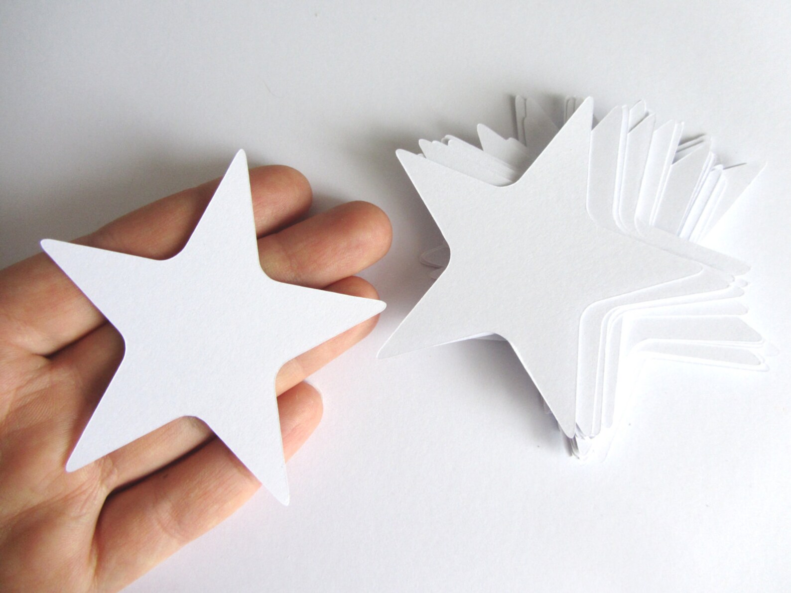 White Stars 60 Large White Paper Stars Wedding Decorations Paper Die ...