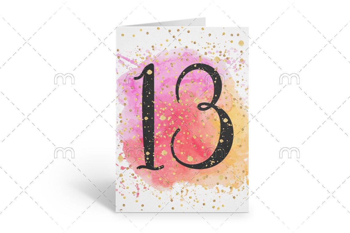 PRINTABLE 13th Birthday Card Birthday Card Printable Instant Download ...