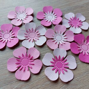 Paper Flowers Paper Pink Flowers Paper Supplies Paper Decorations Pink ...